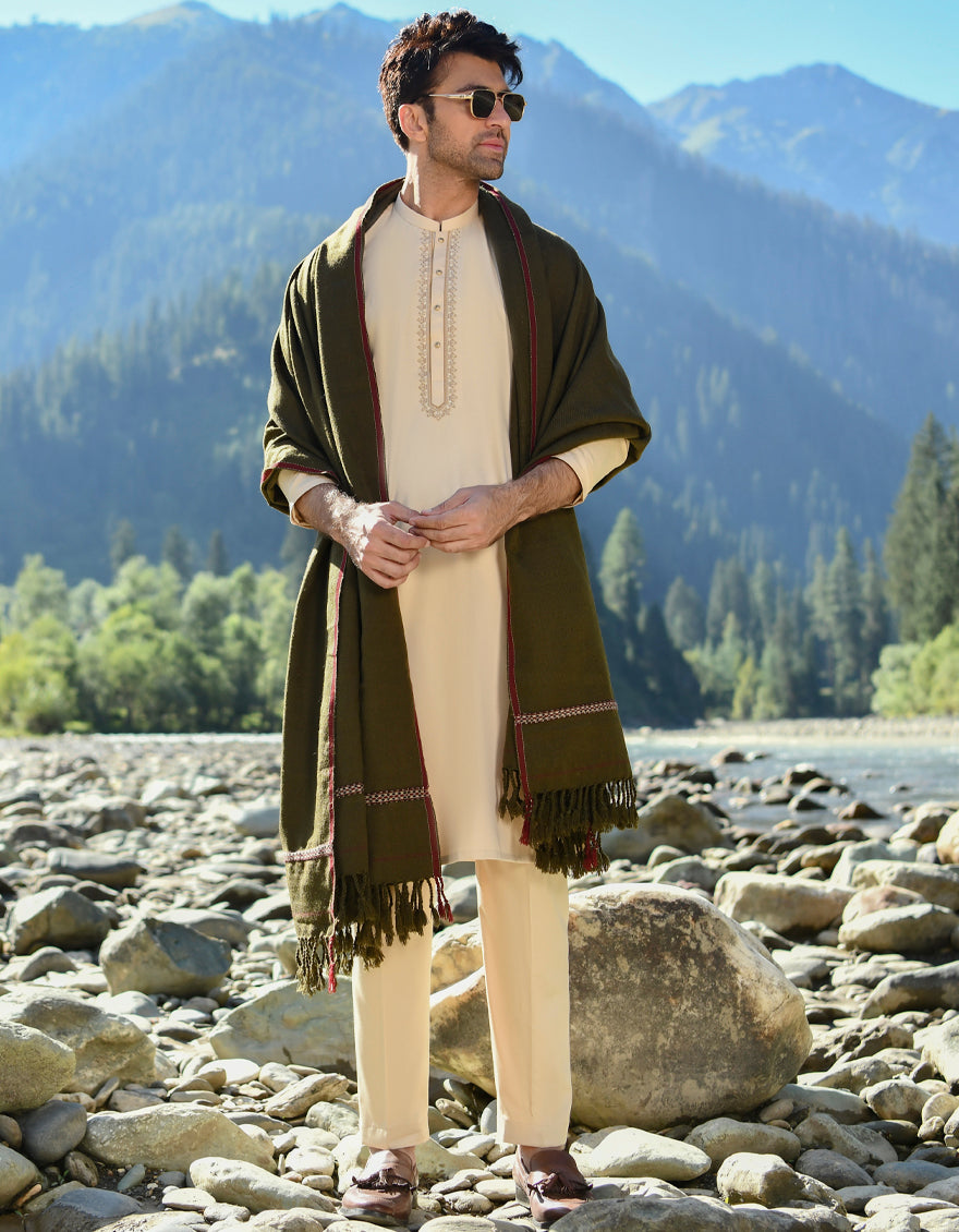 JJID-SHW-AU-22-0004 FB/Dussa Shawl-Mehandi – J. Junaid Jamshed AU